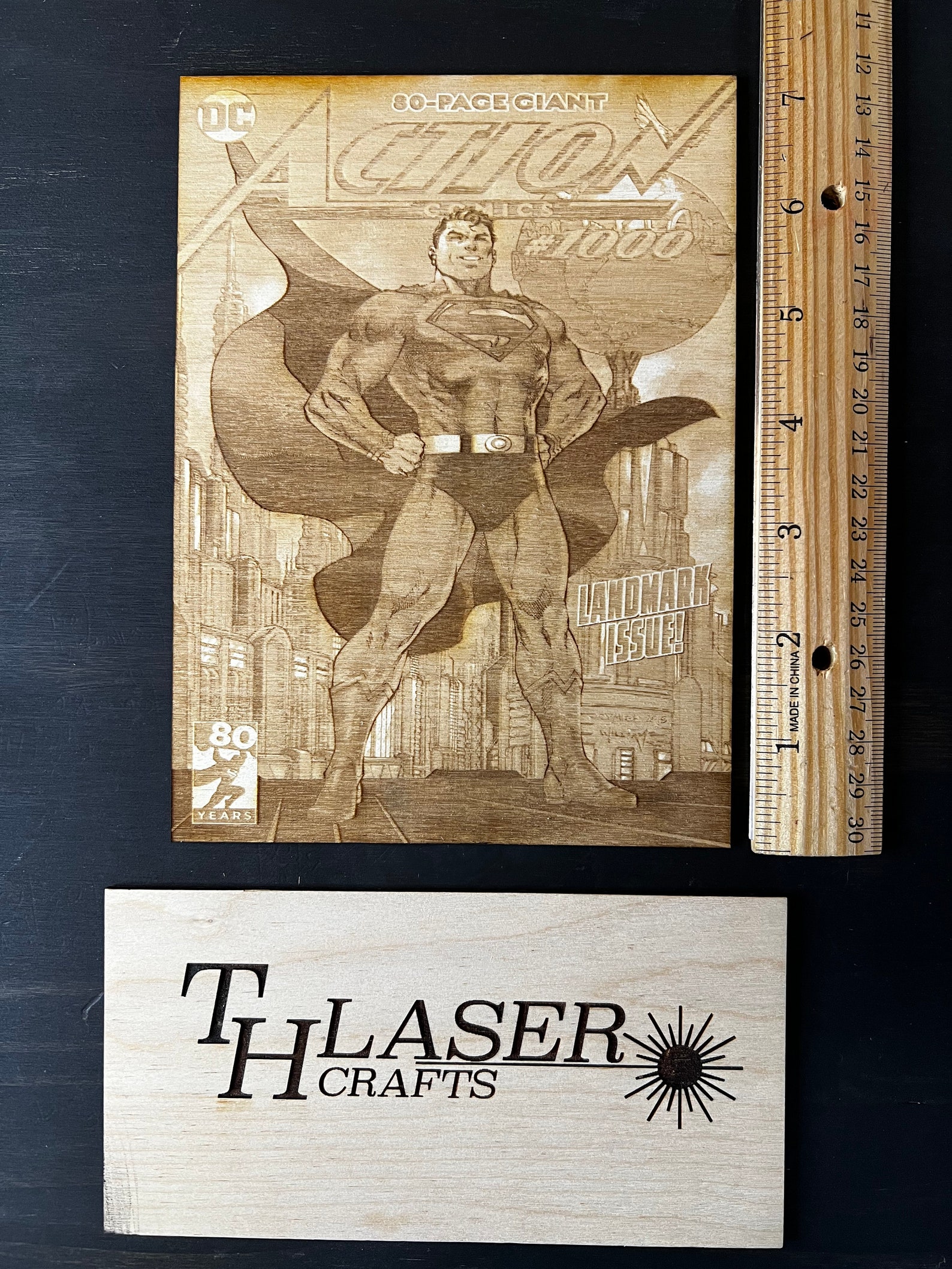 Superman Laser Engraved Comic Cover - Etsy