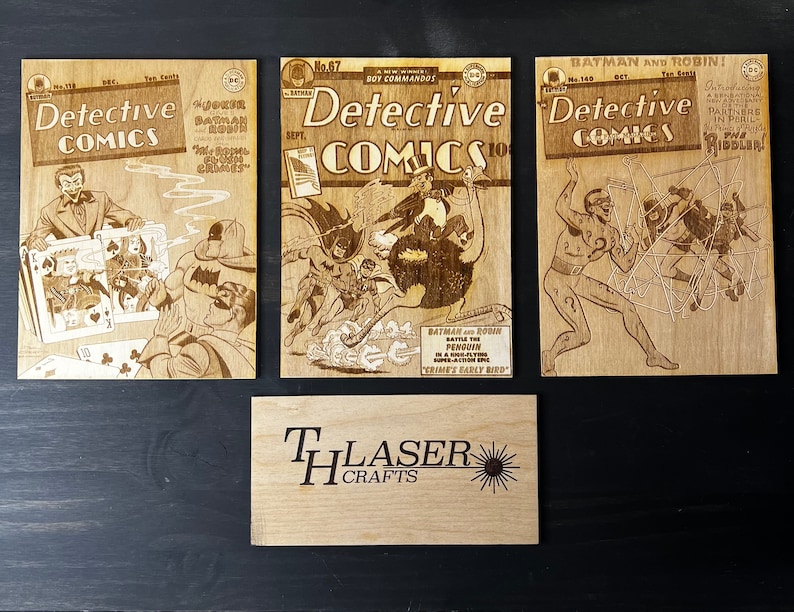 Batman Laser Engraved Classic Comic Covers - Etsy