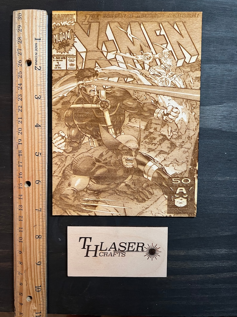 Marvel X-men Laser Engraved Comic Book Cover Art Set of 4 - Etsy