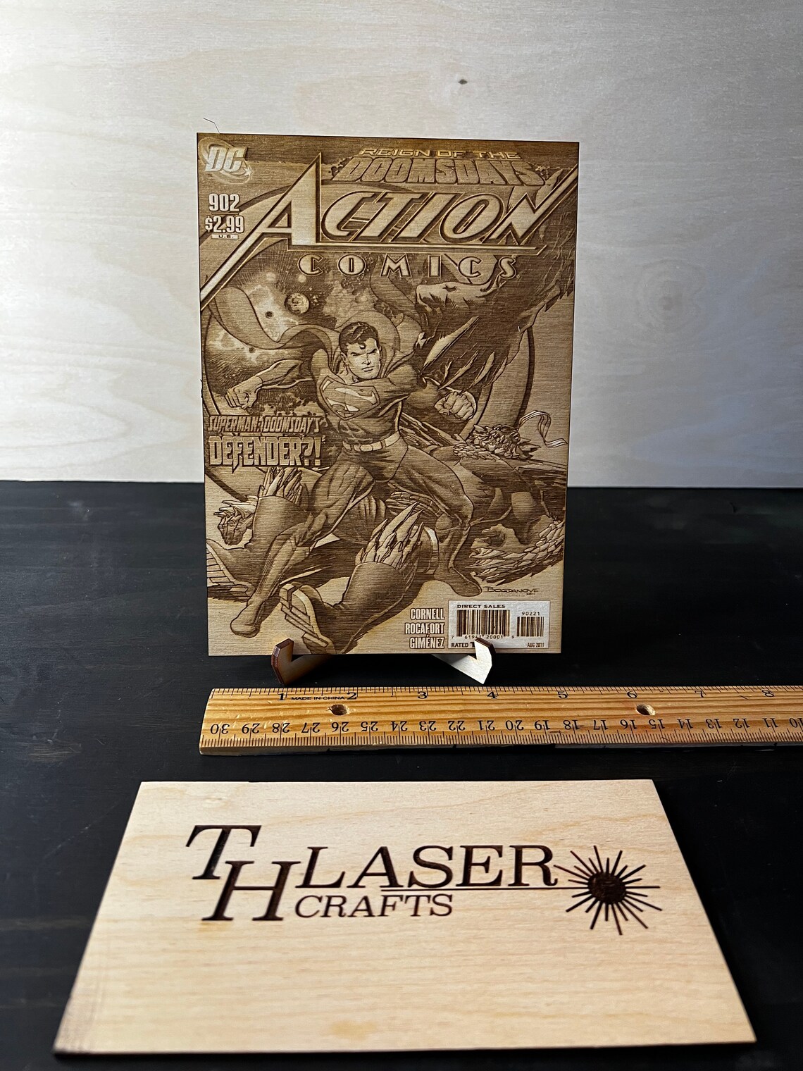 Superman Laser Engraved Comic Cover - Etsy