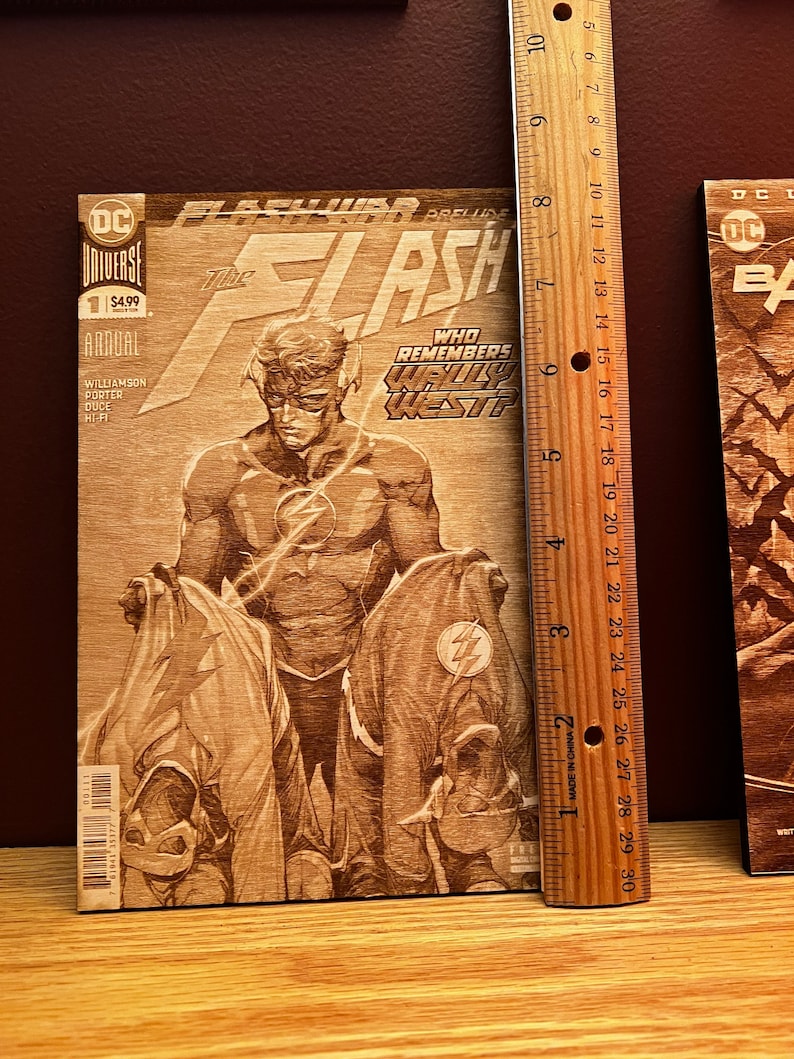 The Flash Laser Engraved Comic Book Cover Art - Etsy