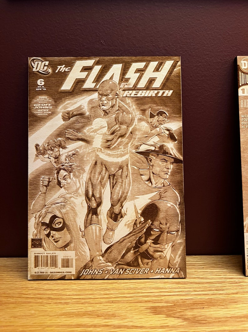The Flash Laser Engraved Comic Book Cover Art - Etsy