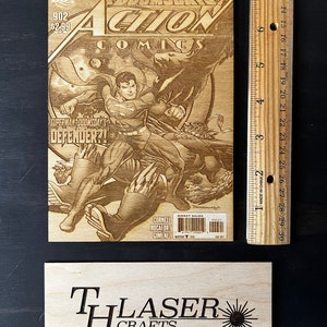 Superman Laser Engraved Comic Cover - Etsy
