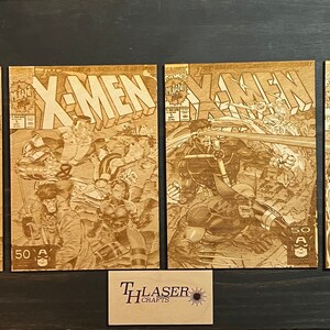 Marvel X-men Laser Engraved Comic Book Cover Art Set of 4 - Etsy