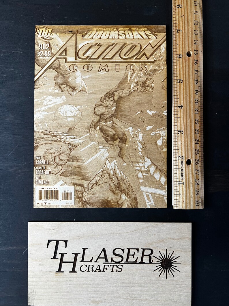 Superman Laser Engraved Comic Cover - Etsy