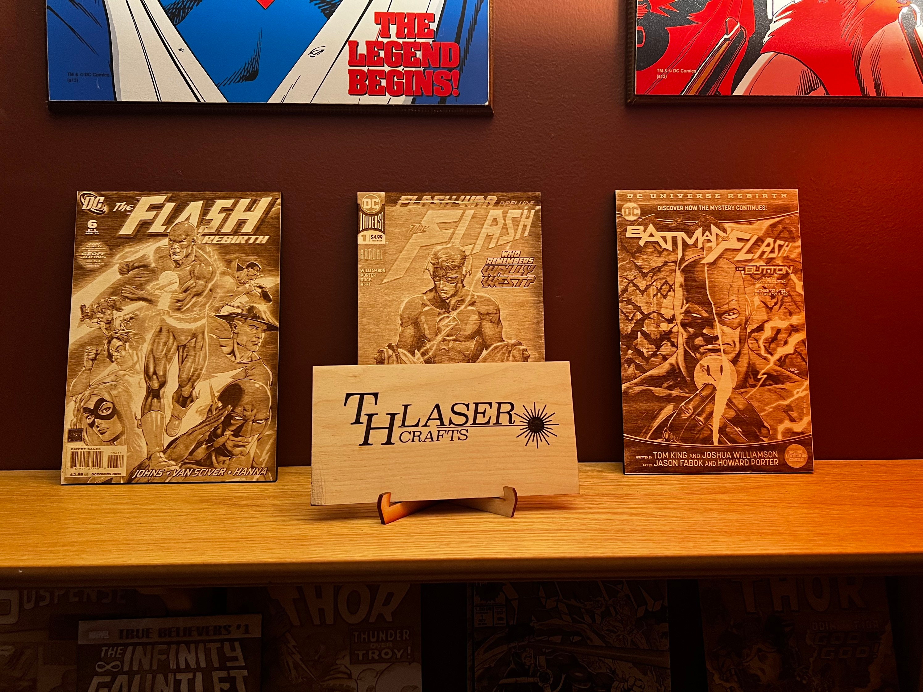 The Flash Laser Engraved Comic Book Cover Art - Etsy