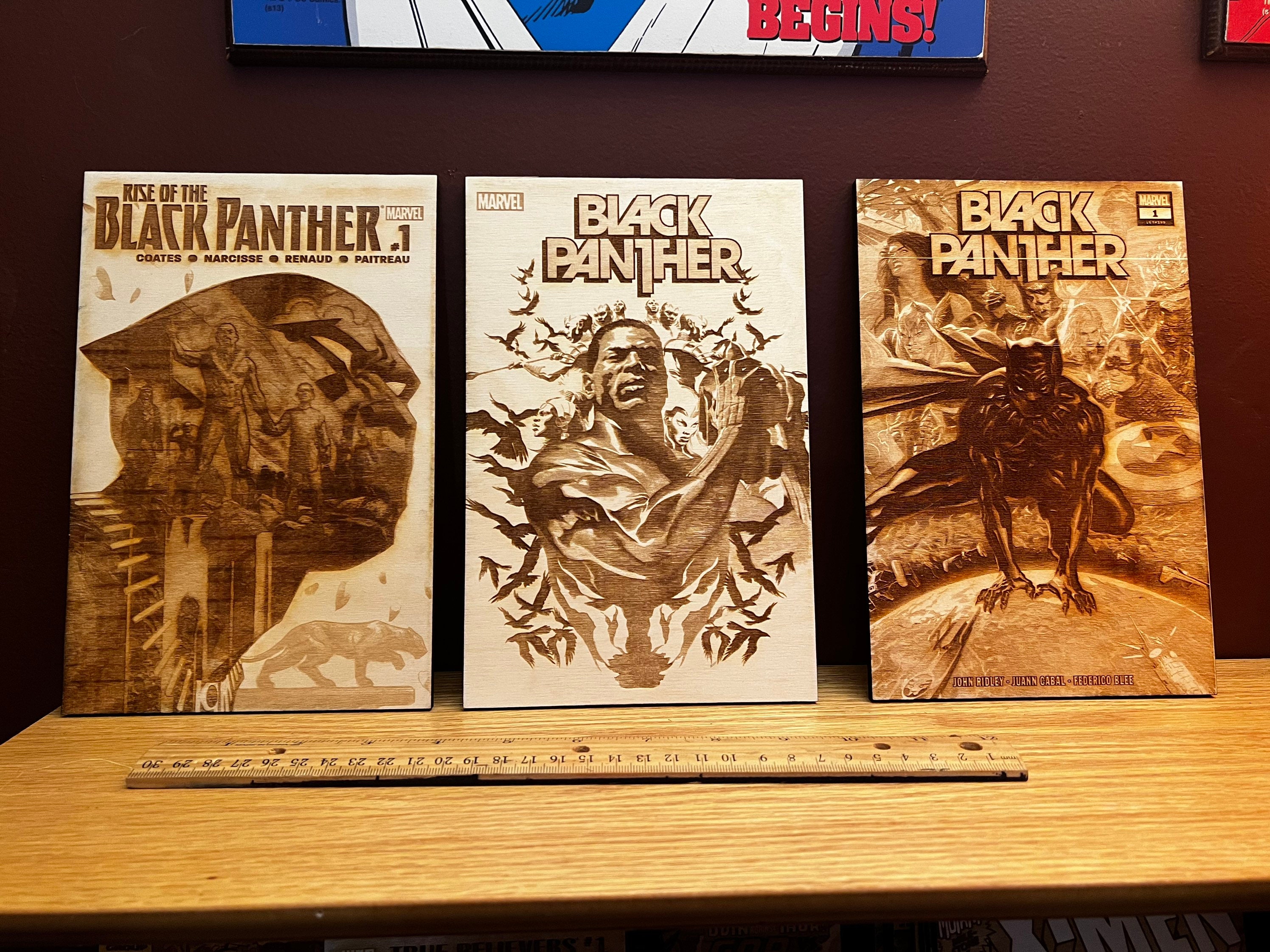 Black Panther Laser Engraved Wood Comic Book Cover Art - Etsy