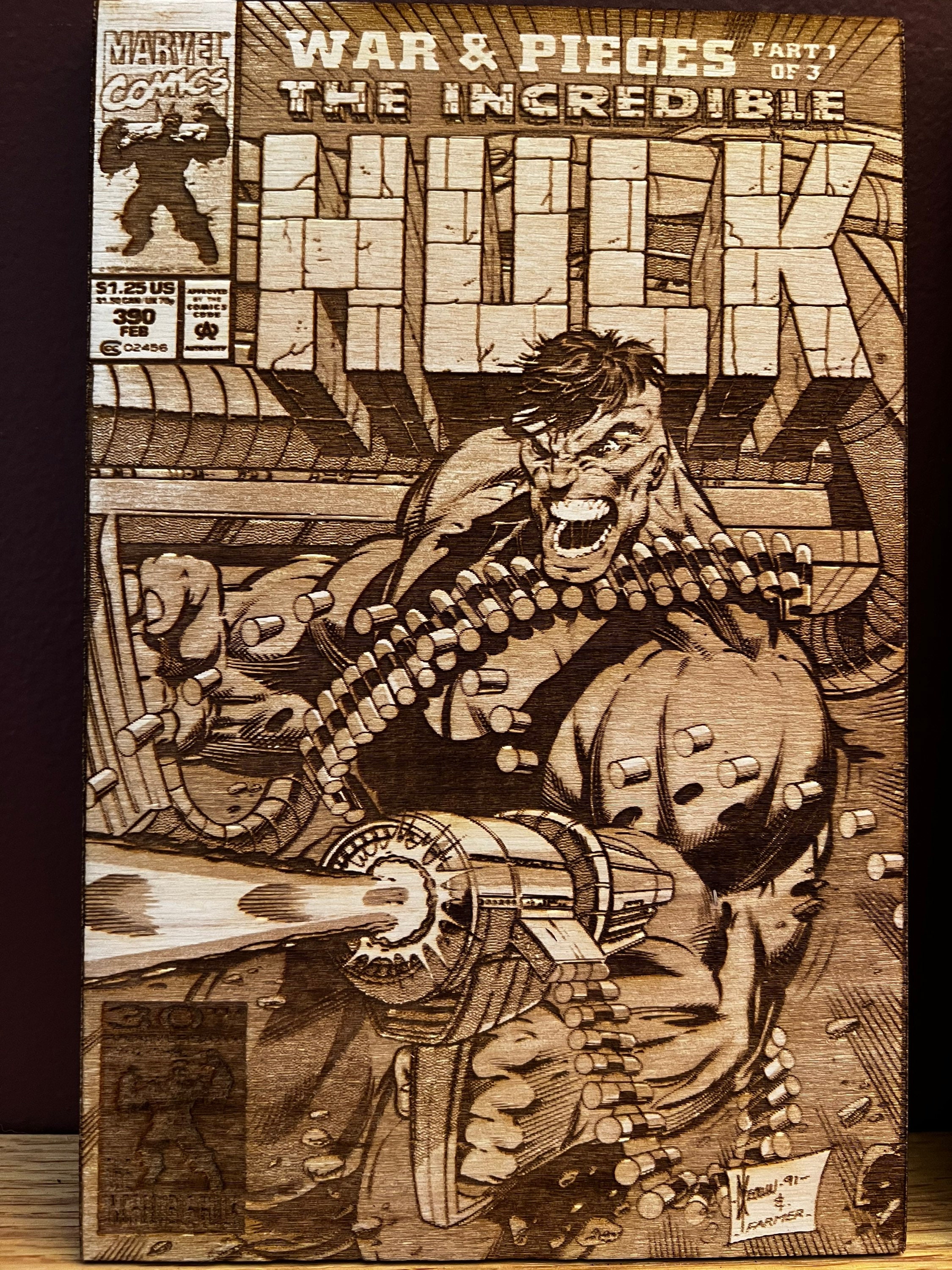 X-men Magneto, Hulk and Bet Ray Bill Laser Engraved Wood Comic Book ...