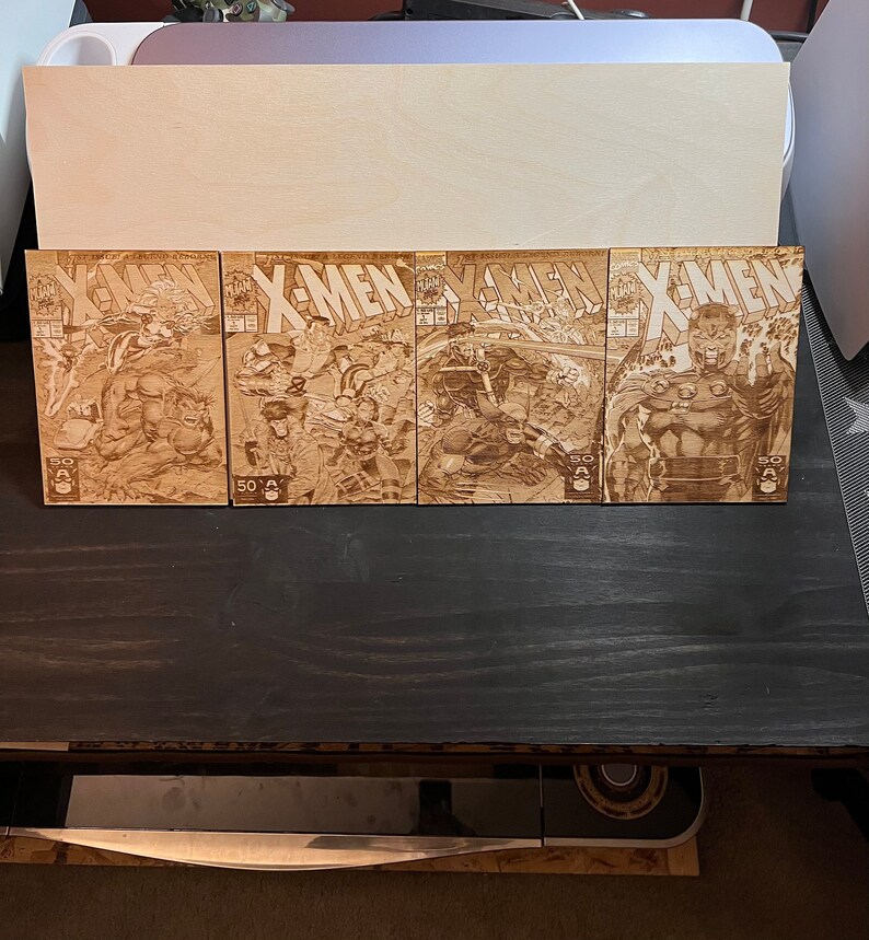 Marvel X-men Laser Engraved Comic Book Cover Art Set of 4 - Etsy