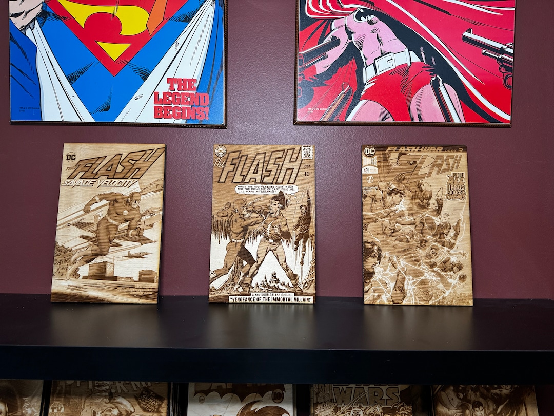 The Flash Laser Engraved Comic Book Cover Art - Etsy