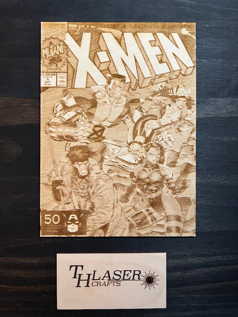 Marvel X-men Laser Engraved Comic Book Cover Art Set of 4 - Etsy