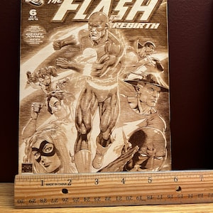 The Flash Laser Engraved Comic Book Cover Art - Etsy