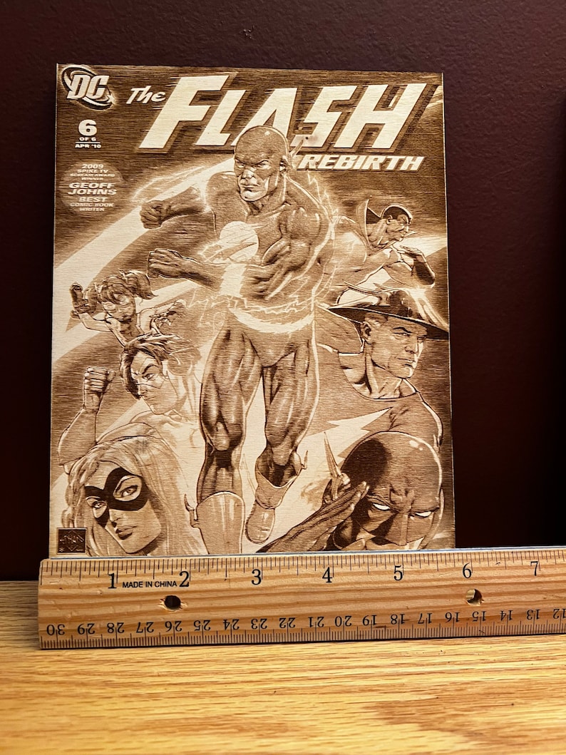 The Flash Laser Engraved Comic Book Cover Art - Etsy