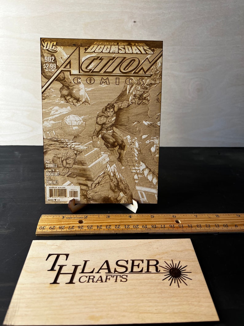 Superman Laser Engraved Comic Cover - Etsy