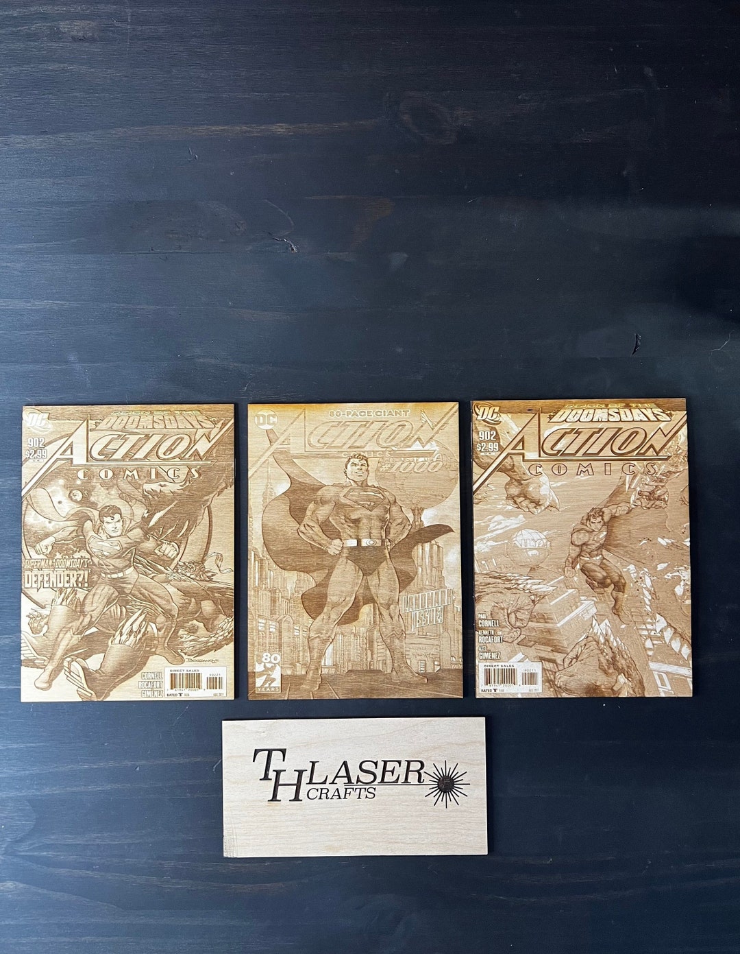 Superman Laser Engraved Comic Cover - Etsy