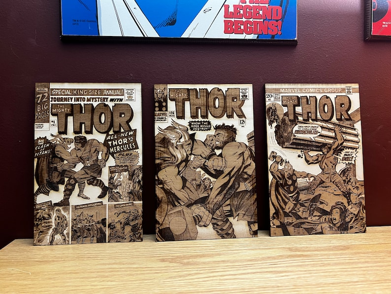 Thor Laser Engraved Comic Book Covers - Etsy