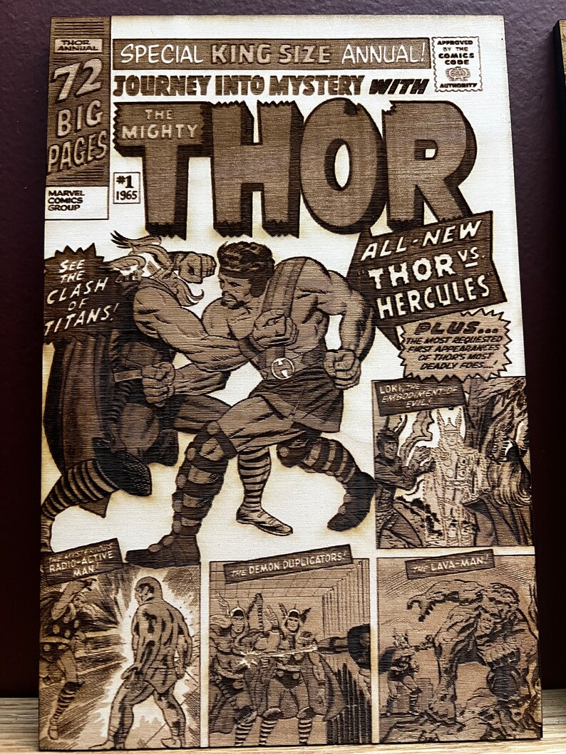 Thor Laser Engraved Comic Book Covers - Etsy