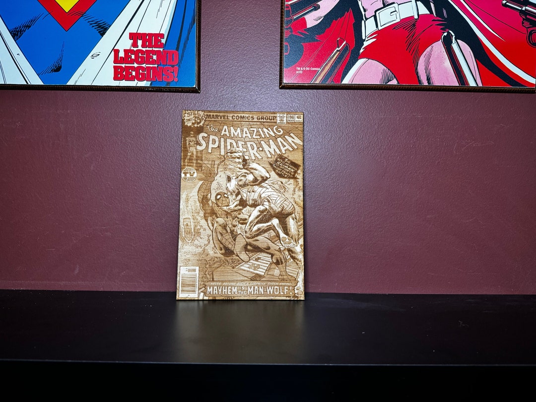 Laser Engraved Wooden Spider-man Comic Book Cover Art - Etsy