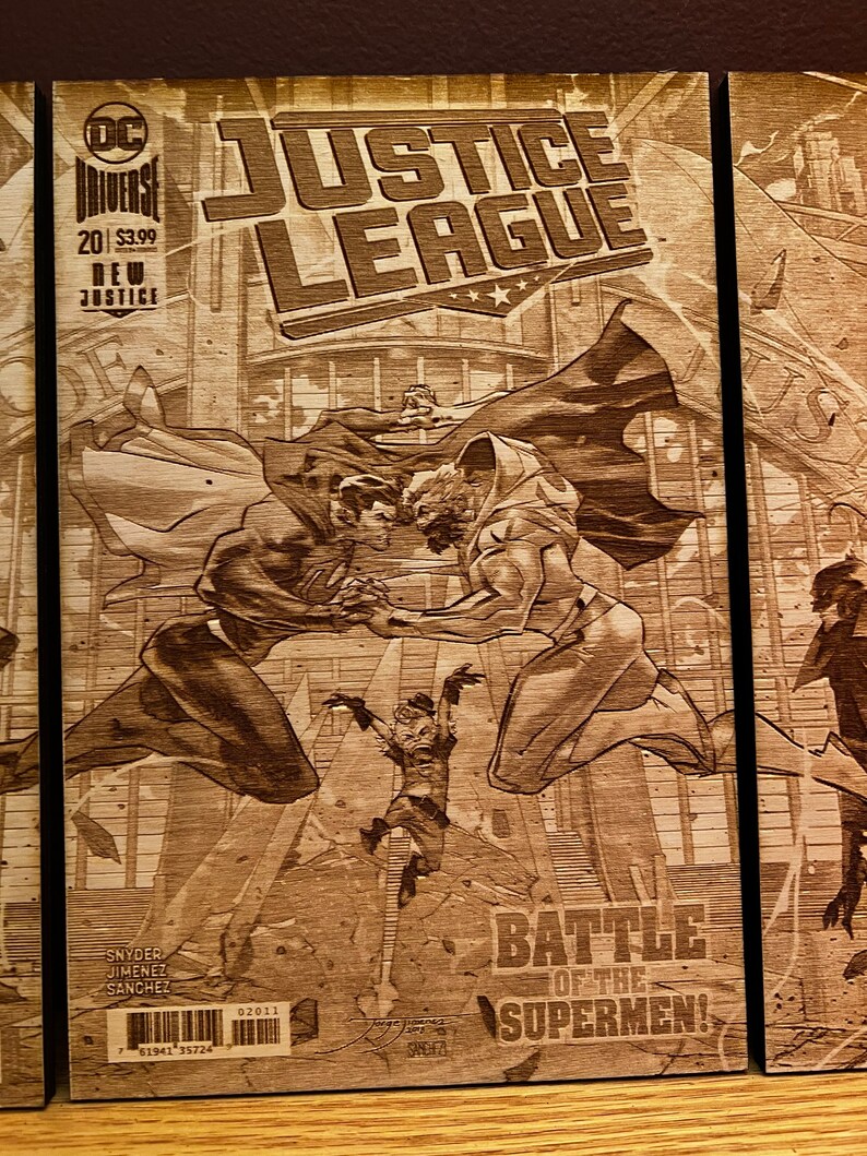 Justice League Variant 3 Cover Set Laser Engraved Wood Comic - Etsy