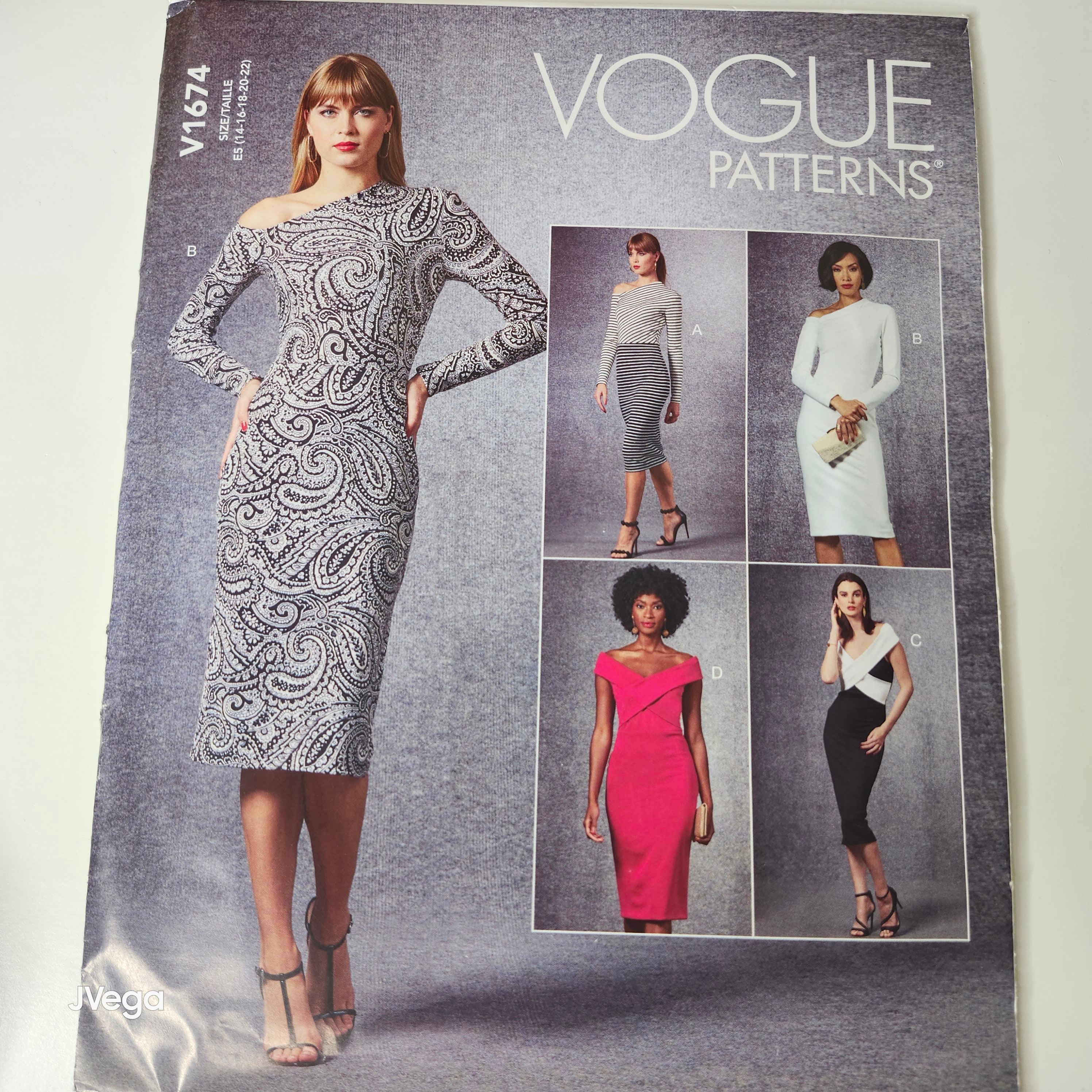 Vogue 1674, V1674 Dress Sewing Pattern, Uncut, Factory Folded, Size 14 ...