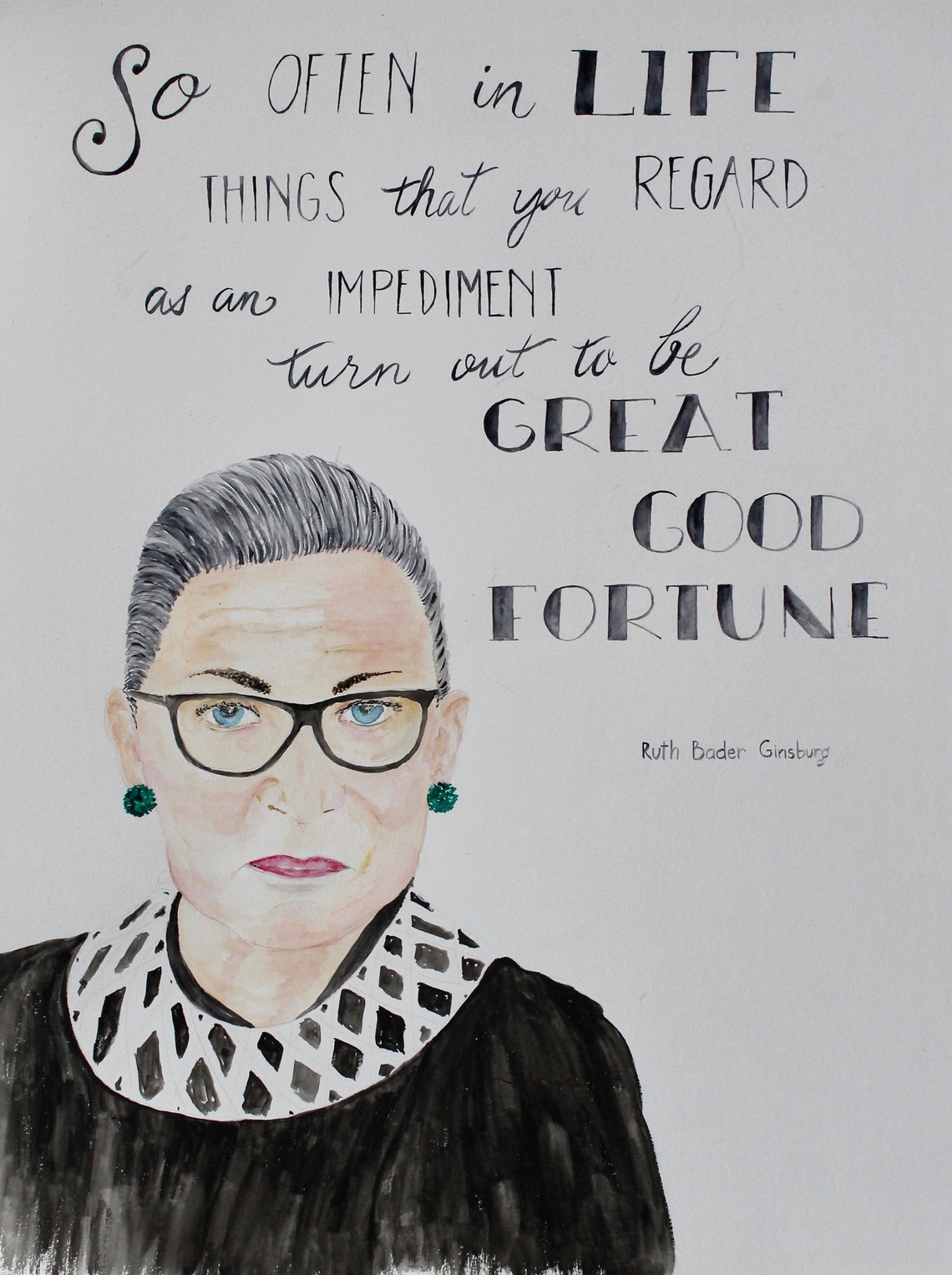 Ruth Bader Ginsburg Inspirational Quote - Great Good Fortune - Etsy