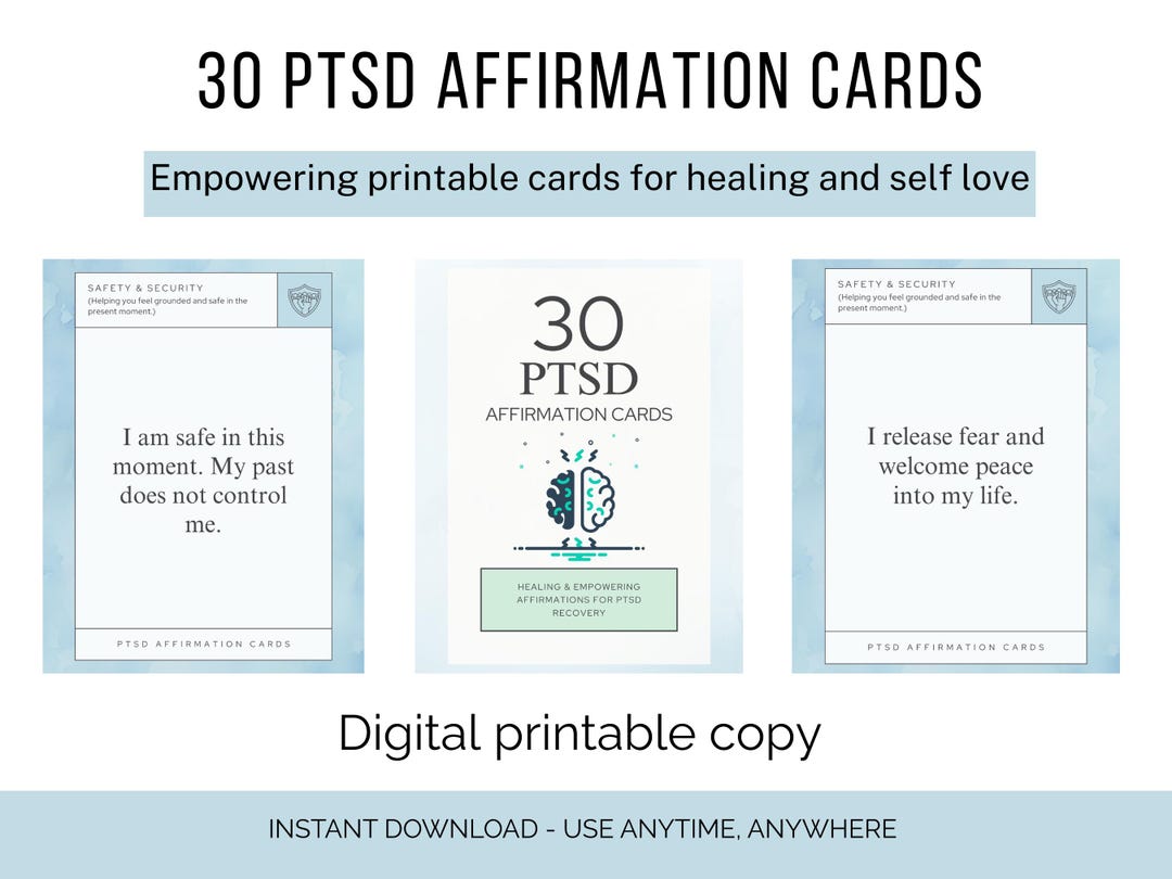 30 PTSD Affirmation Cards – Printable Trauma Recovery Deck for Healing ...
