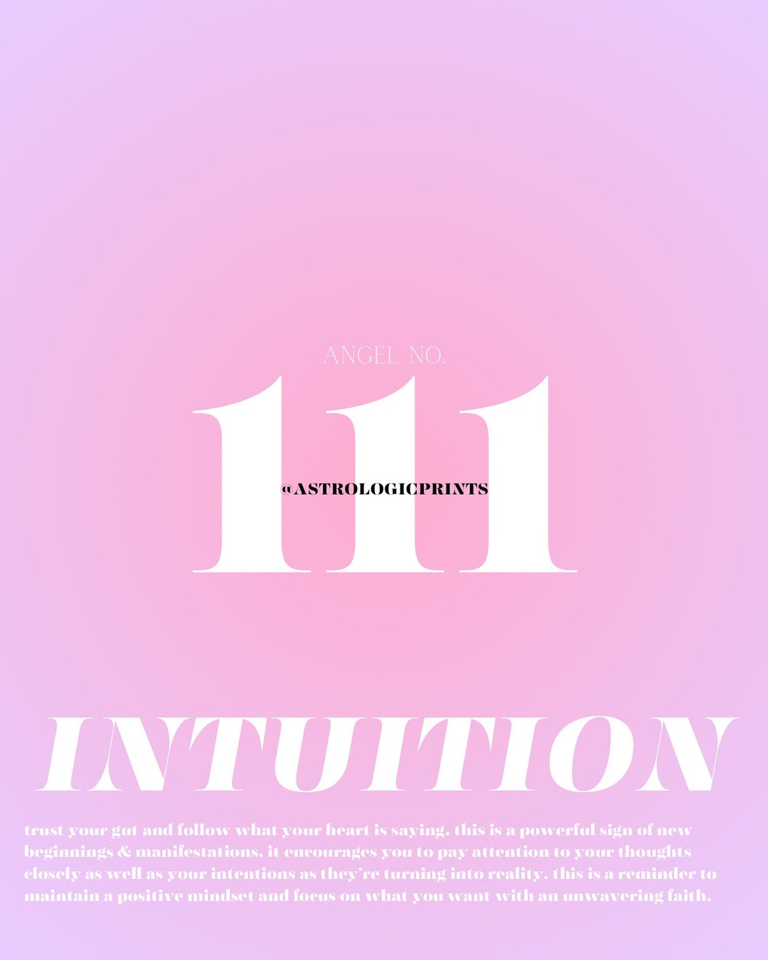Angel Number Poster 111 Intuition Teen Room Decor / Zodiac Decor / Home ...