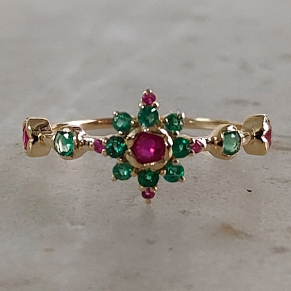 Emerald Ruby Ring - Etsy