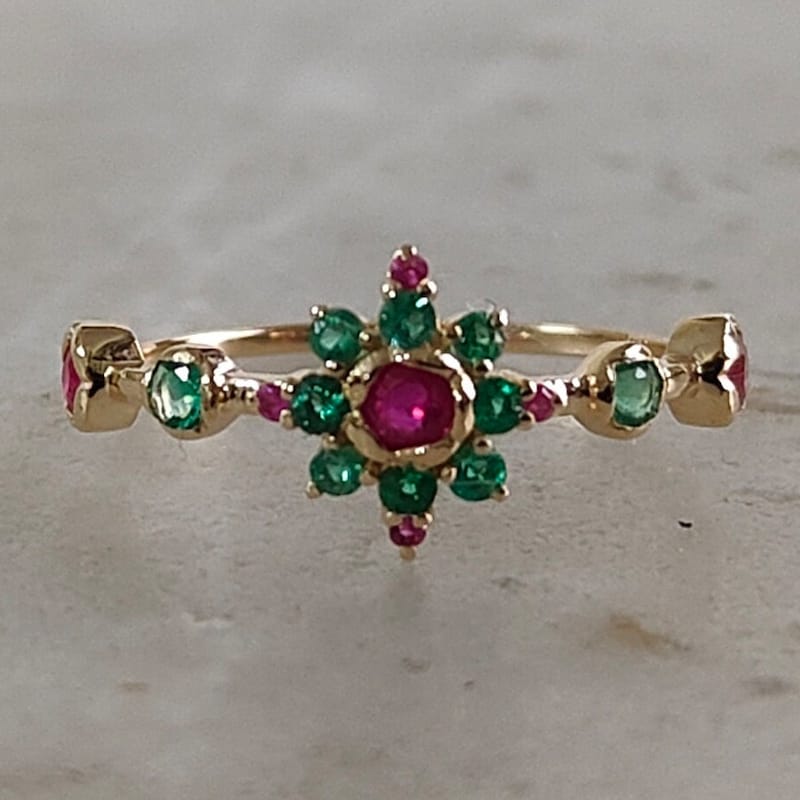 Emerald Ruby Ring - Etsy