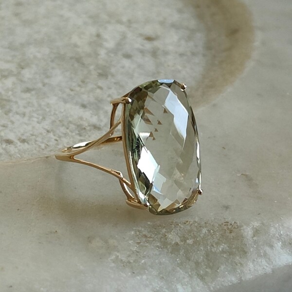 Green Amethyst Ring - Etsy