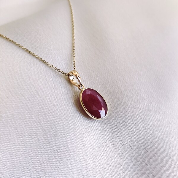 Natural Ruby Pendant - Etsy