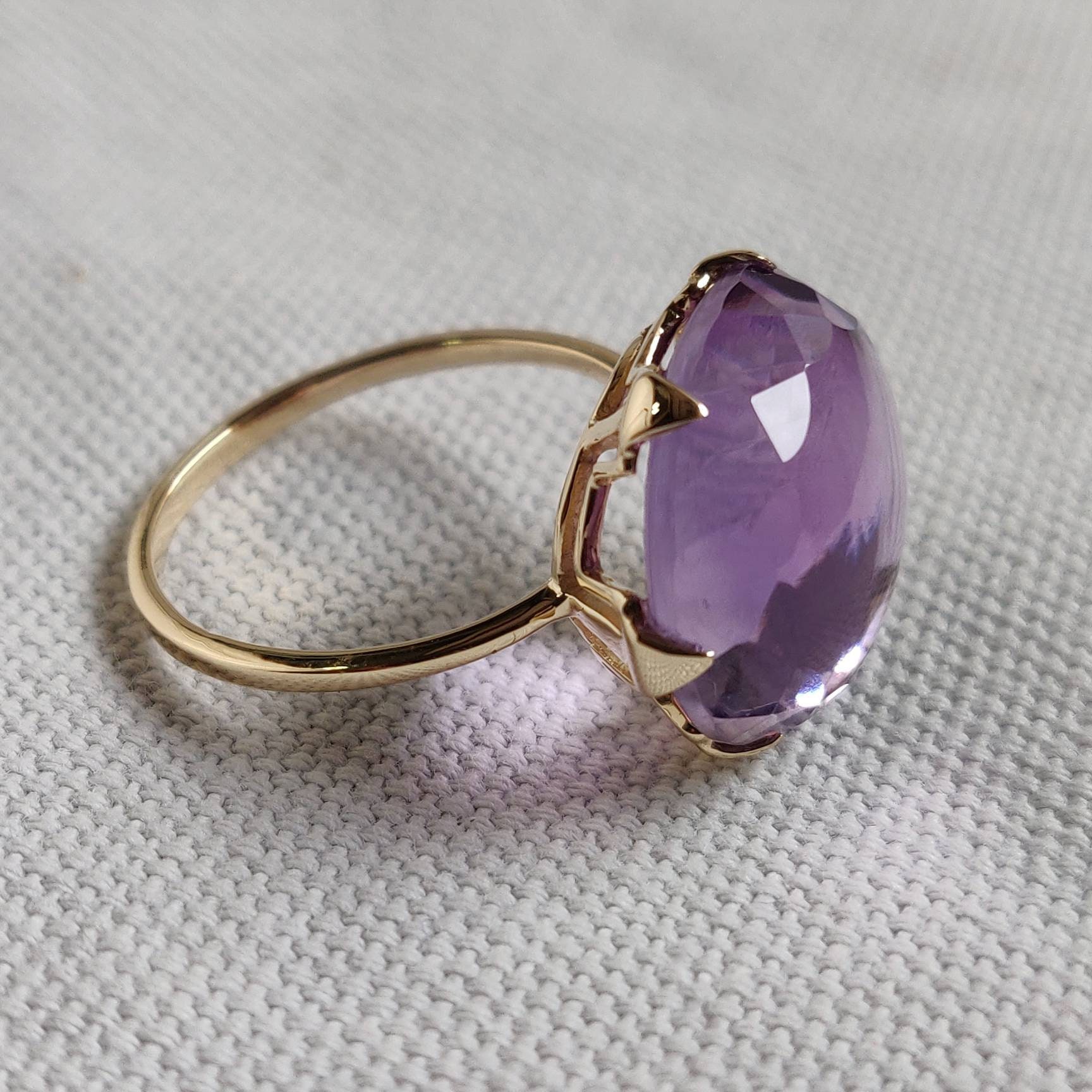 14K Gold Amethyst Ring Bridesmaids' and Alternative | Etsy