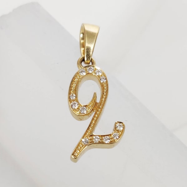 14k Gold Charm Number 2 - Etsy