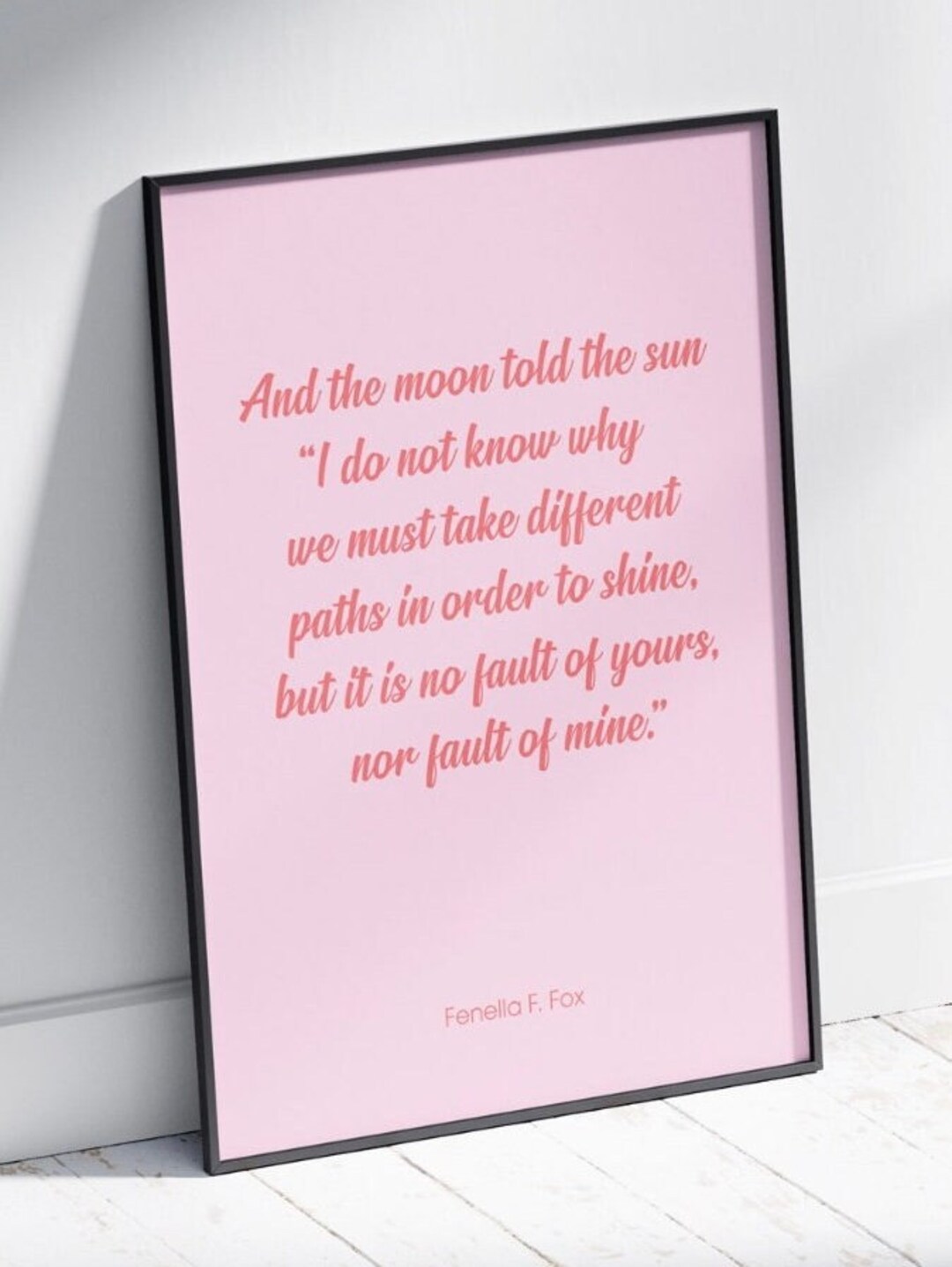Moon and Sun Quote Poetry Print Inspiring Quote Poem by Fenella Fox - Etsy