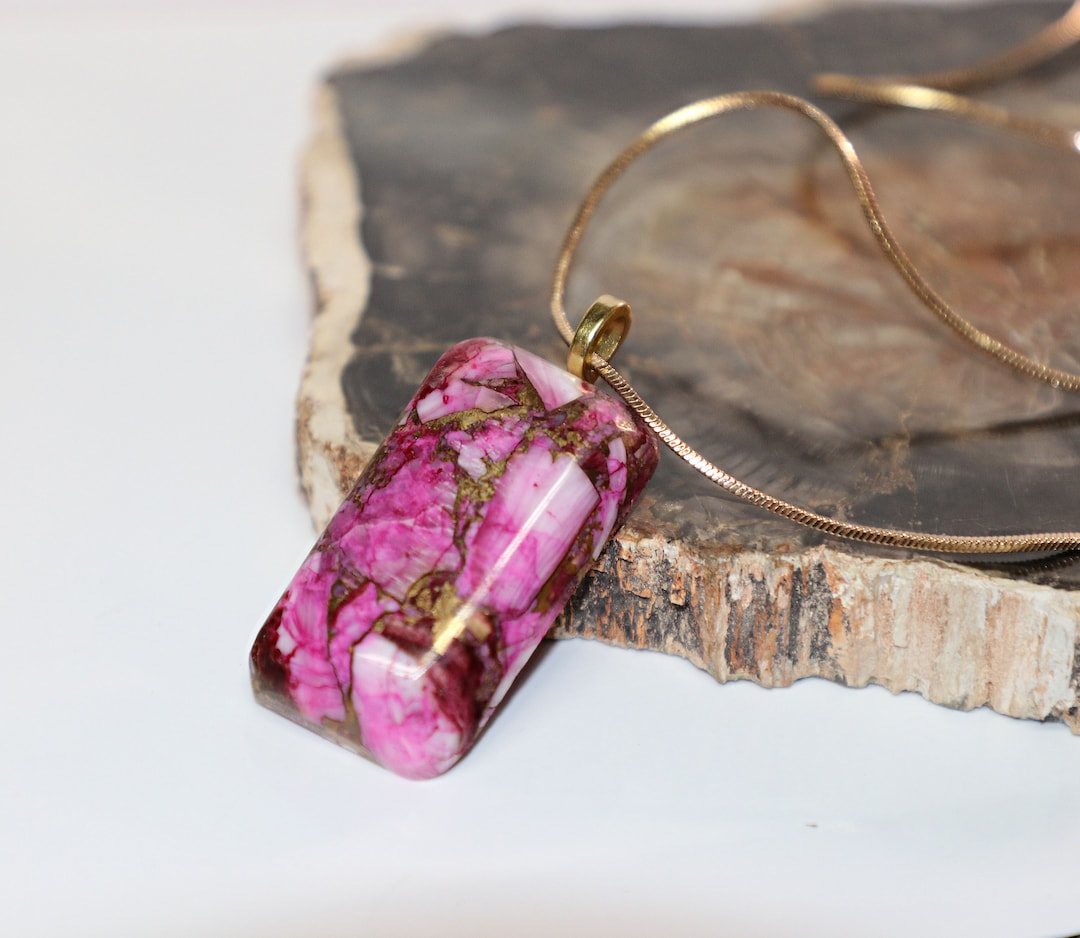 Spiny Oyster Necklace, Kingman Stones, Pink Spiny Oyster, Pink Stone ...