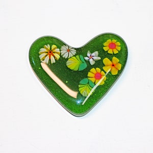 Pocket Heart Gift, Fused Glass Pocket Heart, Heart Hug, Thinking of You ...