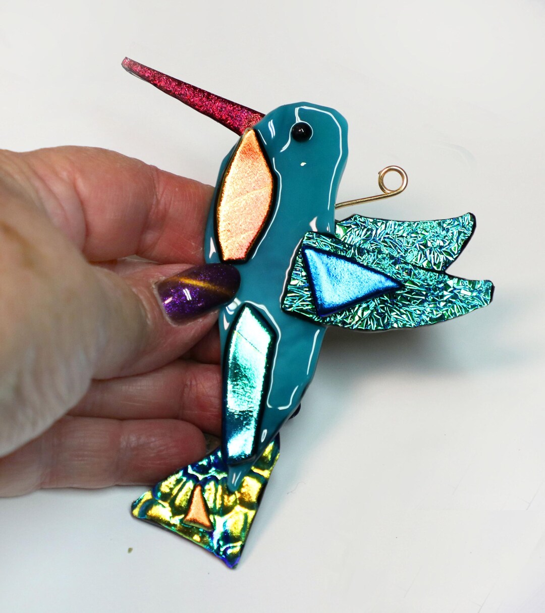 Hummingbird, Fused Glass Hummingbird, Hummingbird Gift, Hummingbird ...