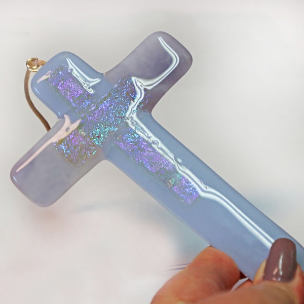 Blue Glass Cross - Etsy