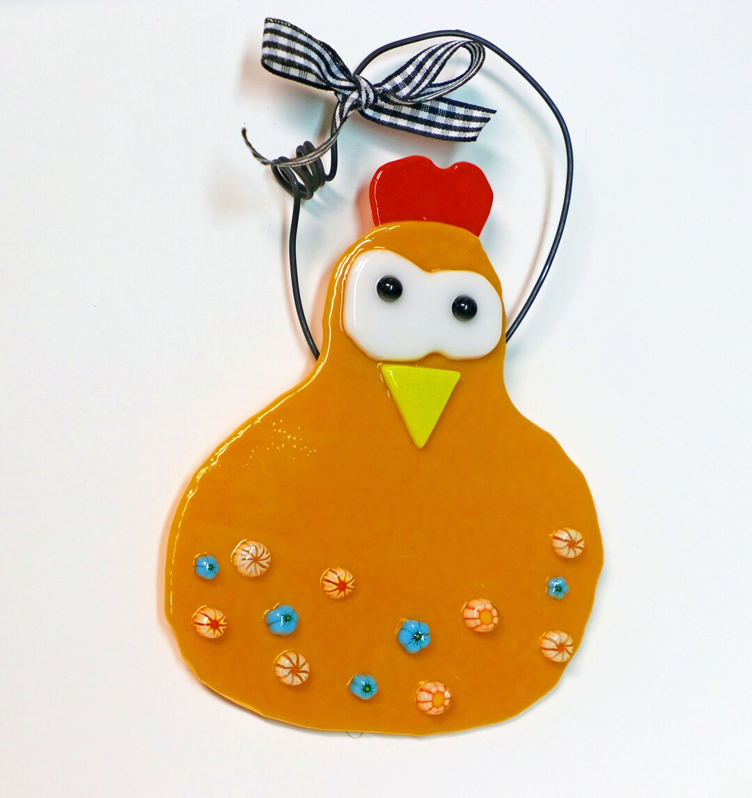 Chicken Wall Hanging, Crazy Clucks, Glass Wall Hanging, Kitchen Chicken ...
