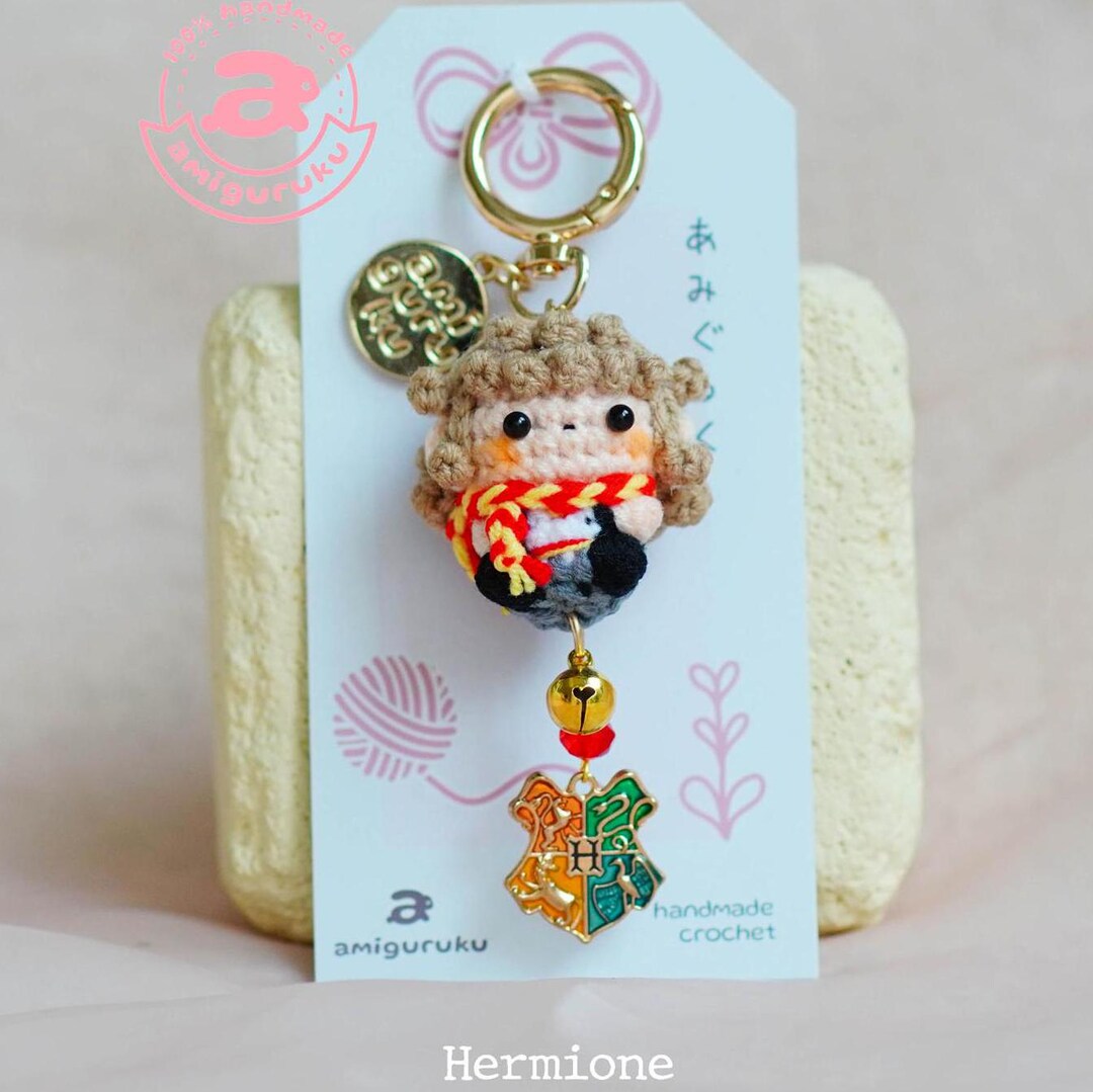 Mini Crochet Amigurumi Keychain Brilliant Bookworm actual Keychain - Etsy