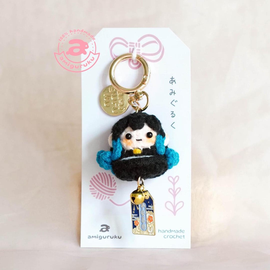Mini Crochet Amigurumi Keychain Mist Swordsman Doll (actual Keychain ...