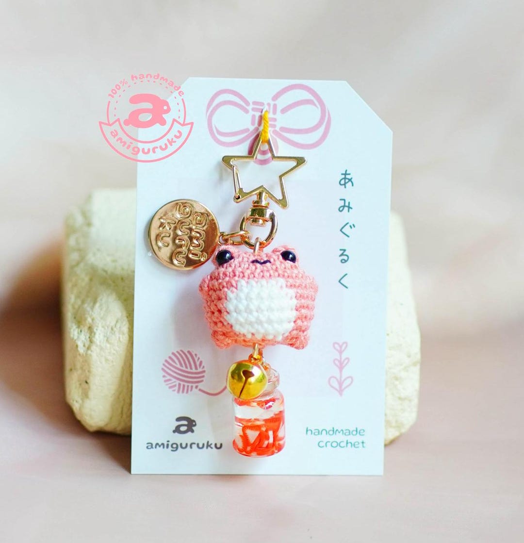 Amigurumi Crochet Keychain Kawaii Froggy - Salmon(actual Keychains) - Etsy