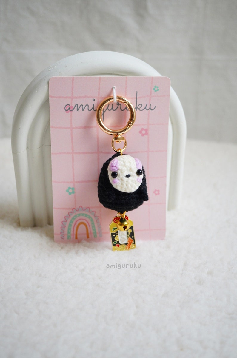 Amigurumi Crochet Keychain Cute Black Ghost actual Keychains - Etsy