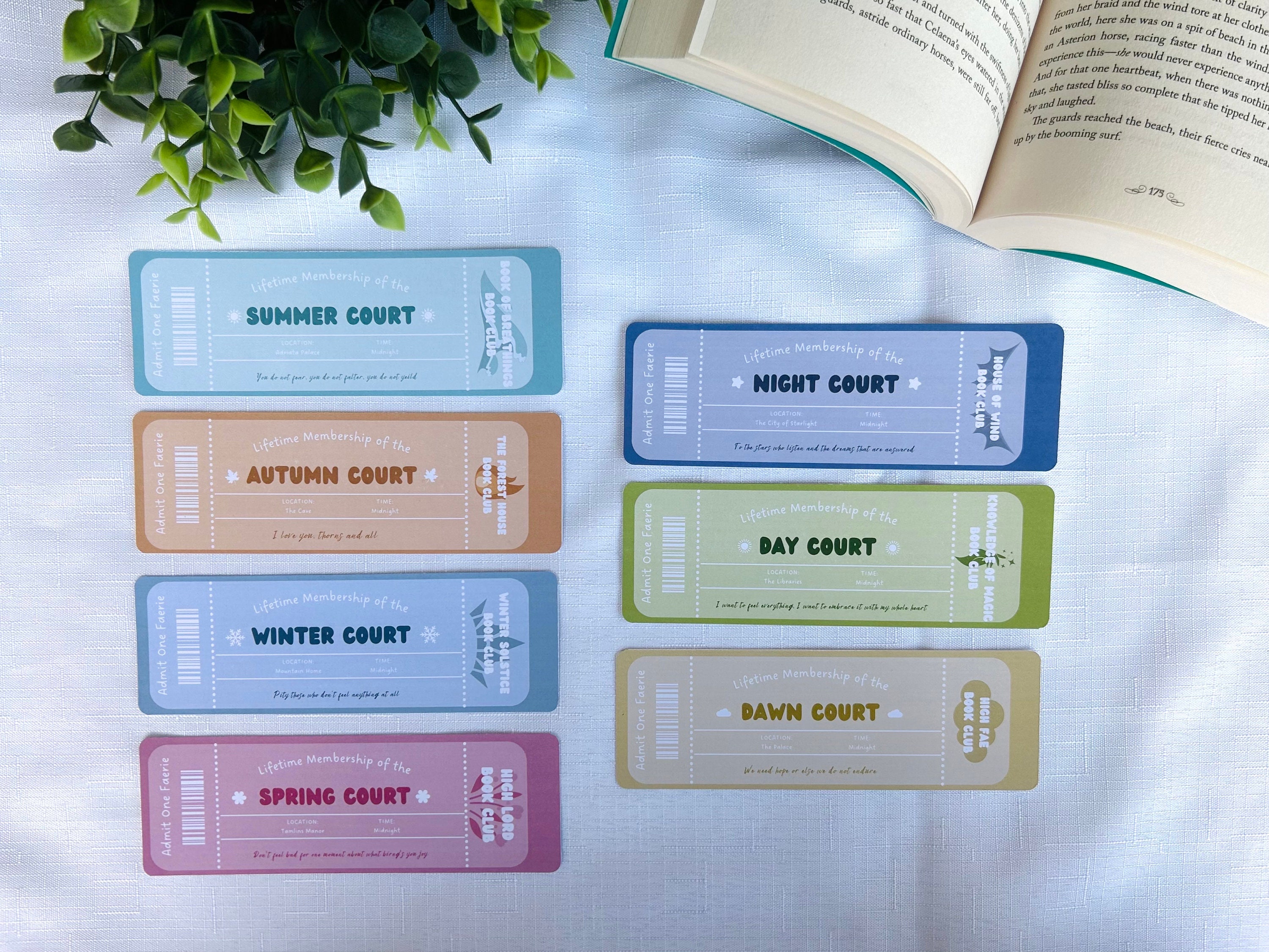 ACOTAR Bookmark Ticket Style Bookmark Fantasy SJM Bookmark Bookish - Etsy
