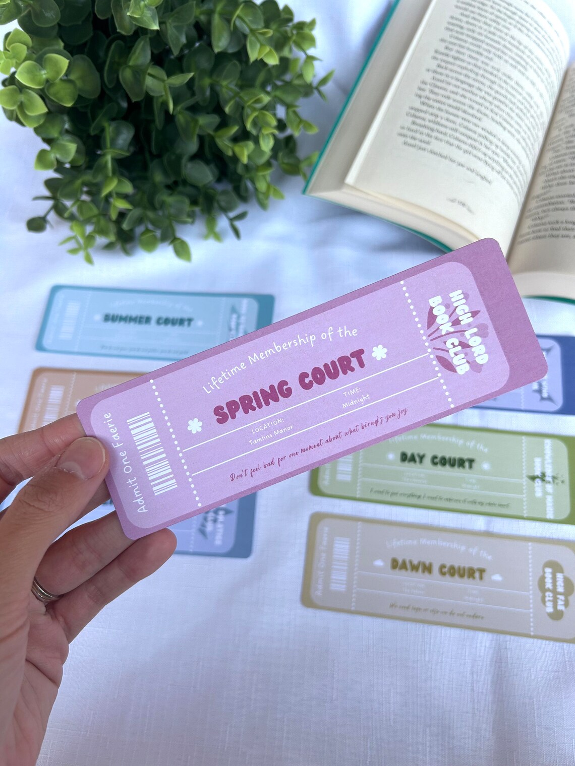ACOTAR Bookmark Ticket Style Bookmark Fantasy SJM Bookmark Bookish - Etsy