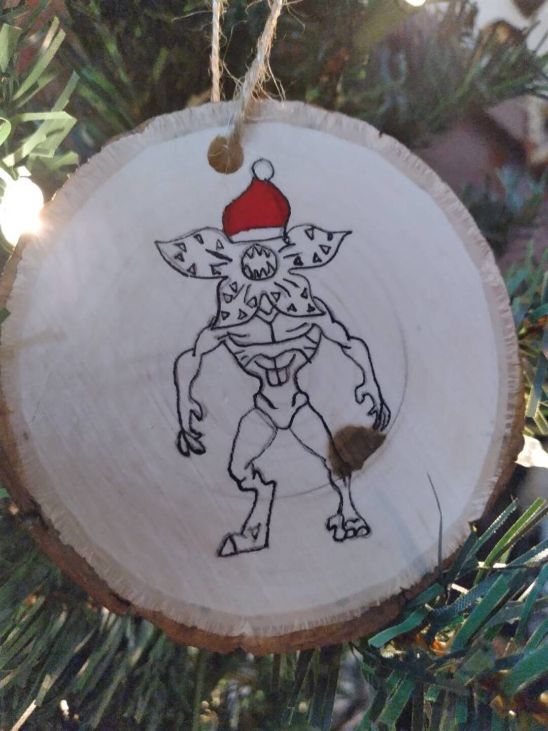 Demogorgon Santa Wood Slice Ornament, Stranger Things Inspired - Etsy ...