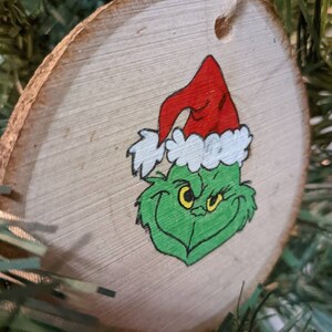 Grinch Ornament, the Grinch, Grinch Face Ornament, Grinch in Santa Hat ...