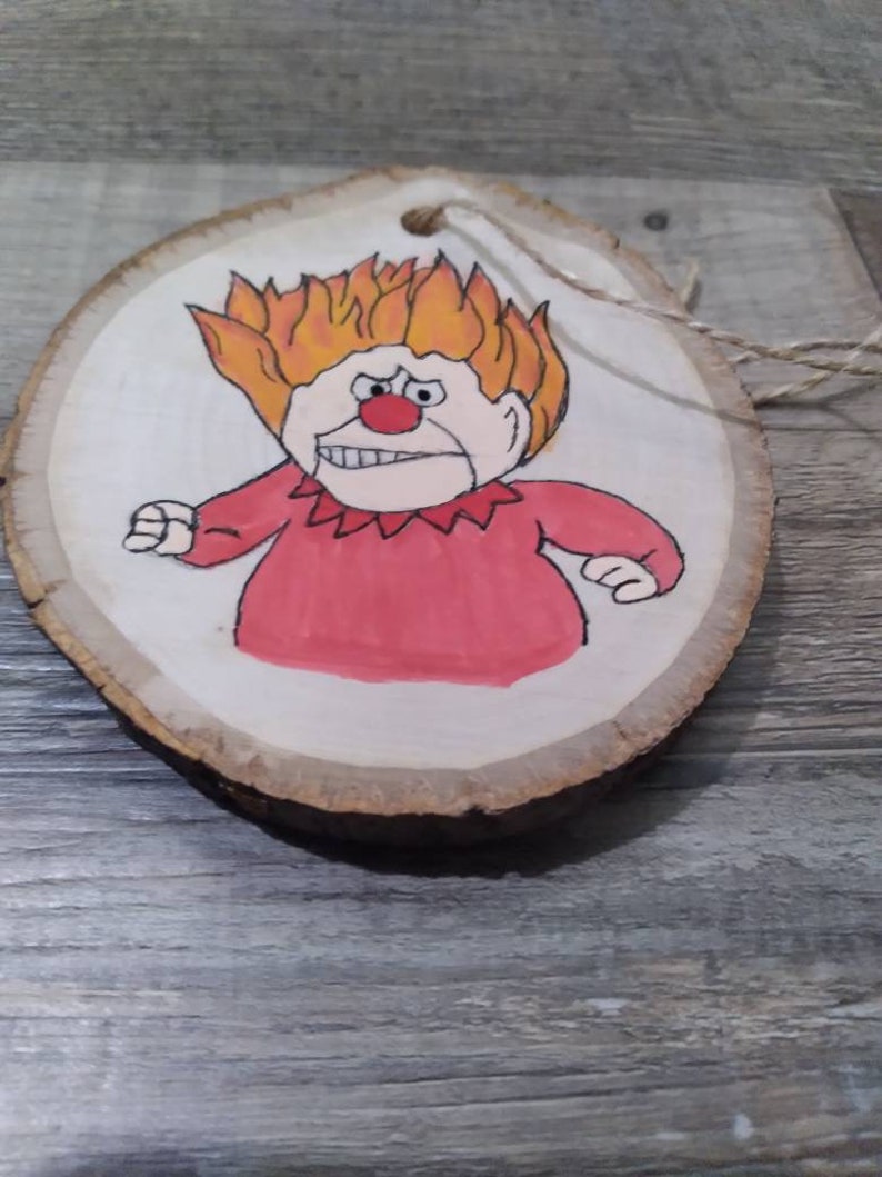 Heat Miser Ornament, Wood Slice Ornament, Miser Brothers, a Year ...