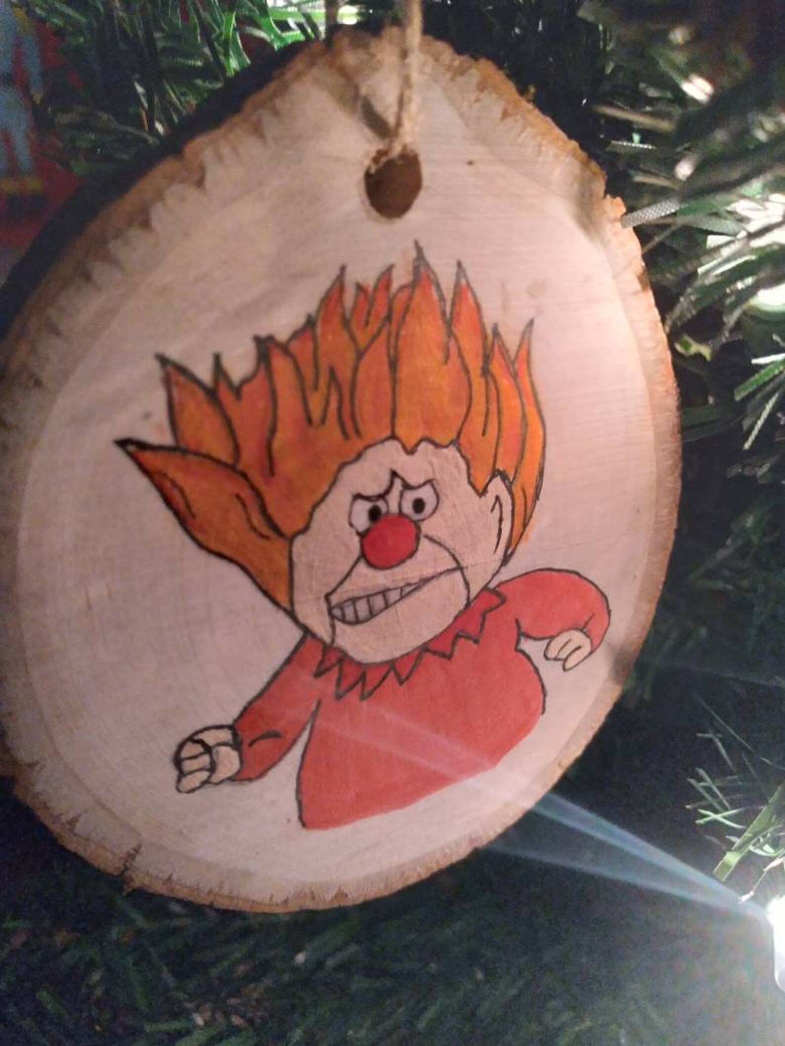 Heat Miser Ornament, Wood Slice Ornament, Miser Brothers, a Year ...
