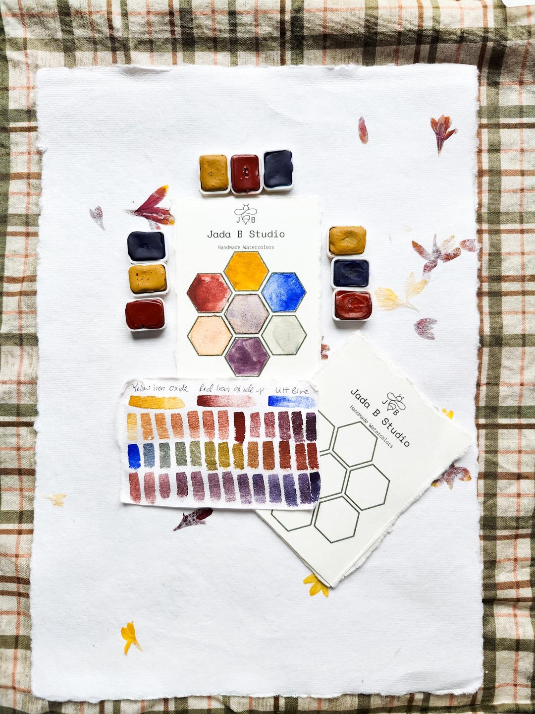 Handmade Watercolor Primary Colors Set | Quarter Pan Set Iron Oxide ...